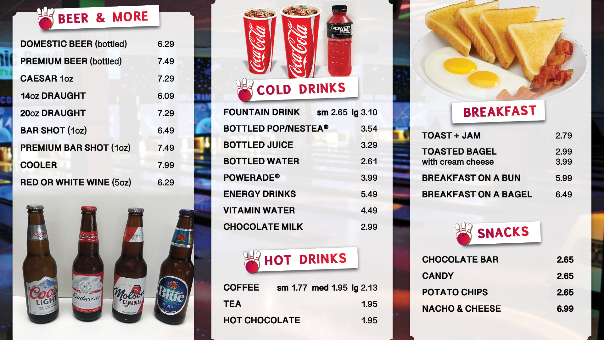 Barrie Menu - Bowlerama